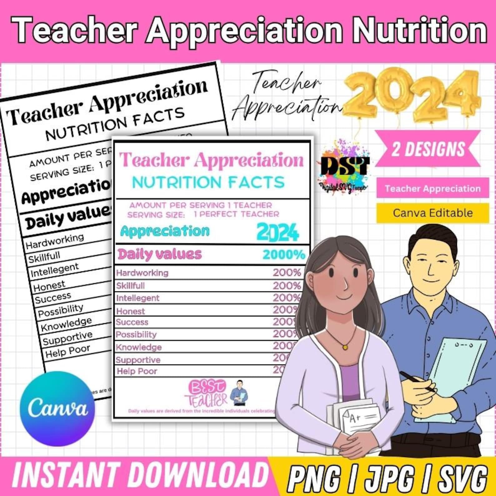 Teacher Appreciation Nutrition Facts, Teacher Nutrition Facts, Teacher ...