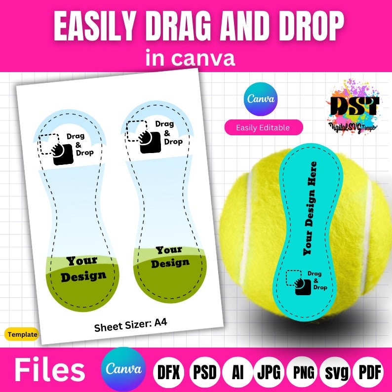 Tennis Ball Template, Tennis Ball Penal Template, DIY Tennis Ball ...