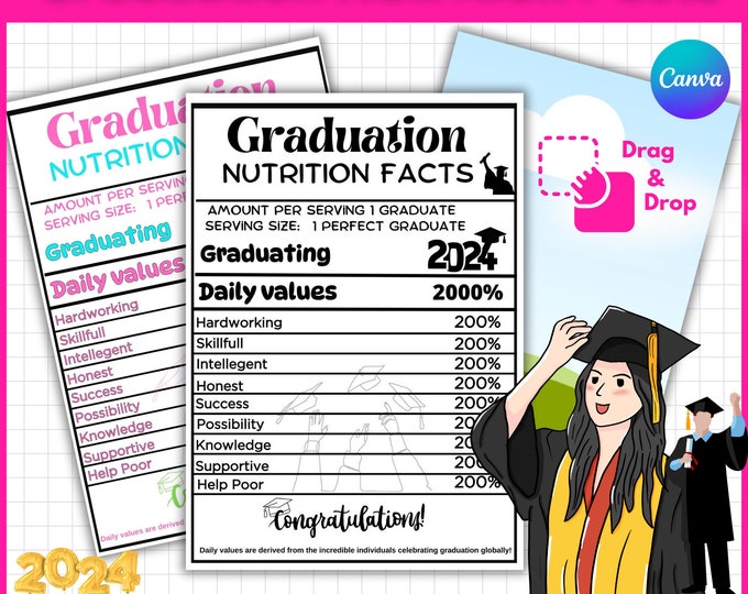 2024 Graduation Nutrition Facts ,graduation Nutrition Label Class 2024 ...
