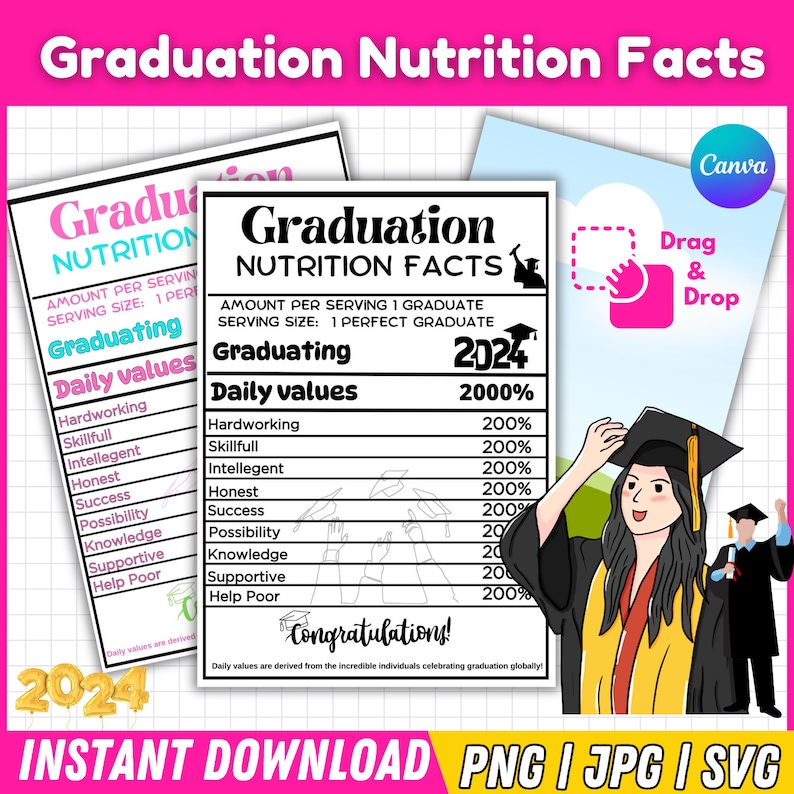 2024 Graduation Nutrition Facts ,graduation Nutrition Label Class 2024 ...