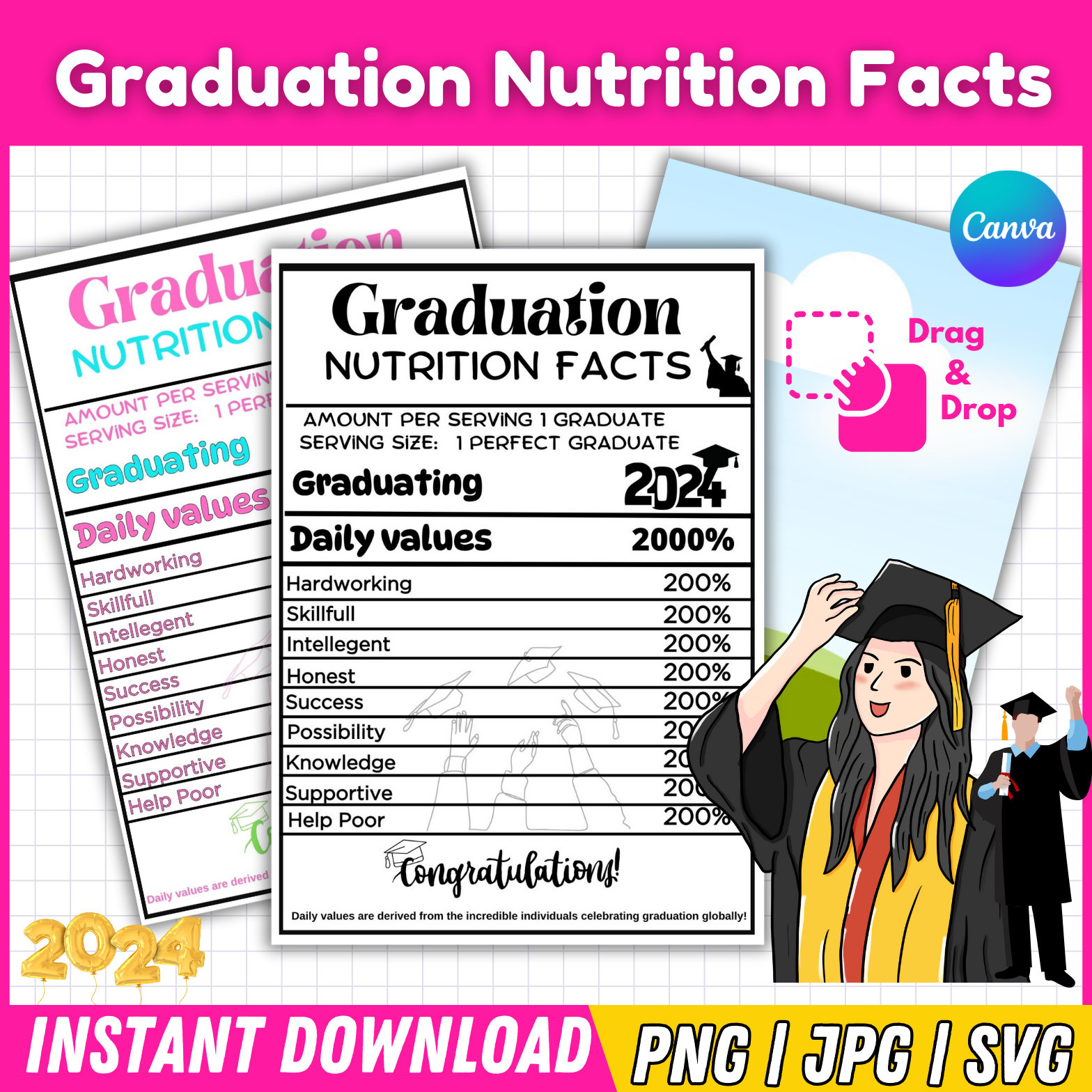 2024 Graduation Nutrition Facts ,graduation Nutrition Label Class 2024 ...