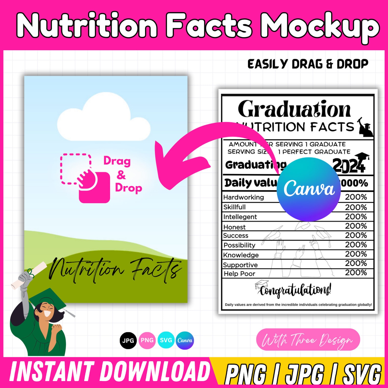 2024 Graduation Nutrition Facts ,graduation Nutrition Label Class 2024 ...