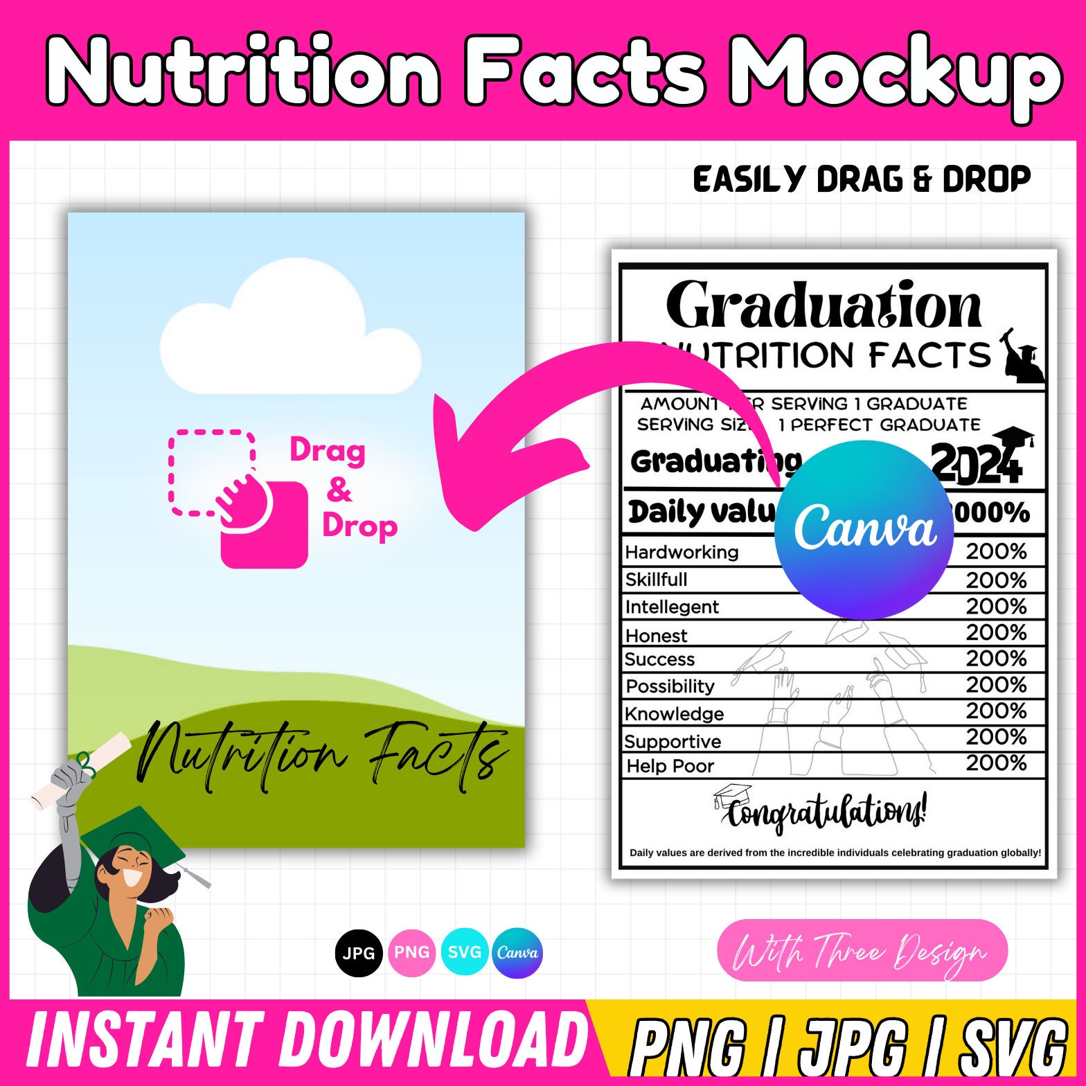 2024 Graduation Nutrition Facts ,graduation Nutrition Label Class 2024 ...