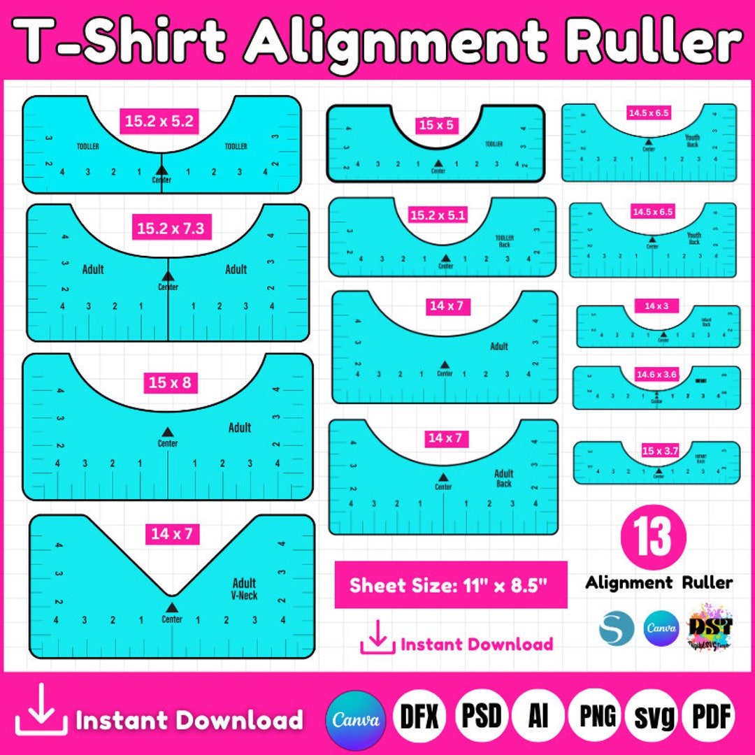 T-shirt Alignment Tool Svg, Tshirt Ruler Svg, T-shirt Alignment Tool ...