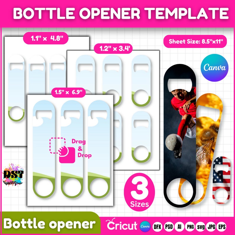 Bottle Opener Bundle, Bottle Opener Template Svg, Beer Bottle Opener Template,canva Bottle ...
