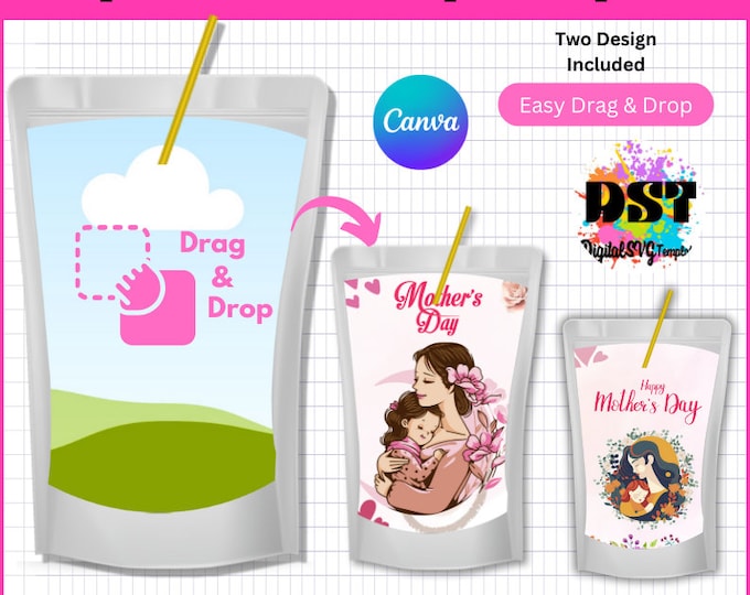 Caprisun Template Svg, Juice Pouch Label, Custom Caprisun Label, Blank ...