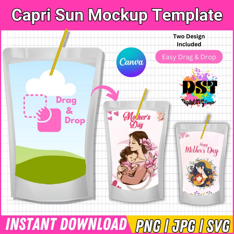 Caprisun Template Svg, Juice Pouch Label, Custom Caprisun Label, Blank ...