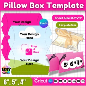 Pillow Box Template, Party Favor Box Template, Pillow Boxes, Box ...