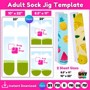 Sock Jig Template Svg, Adult Sock Jig Template, Ankle Sock Jig Template ...