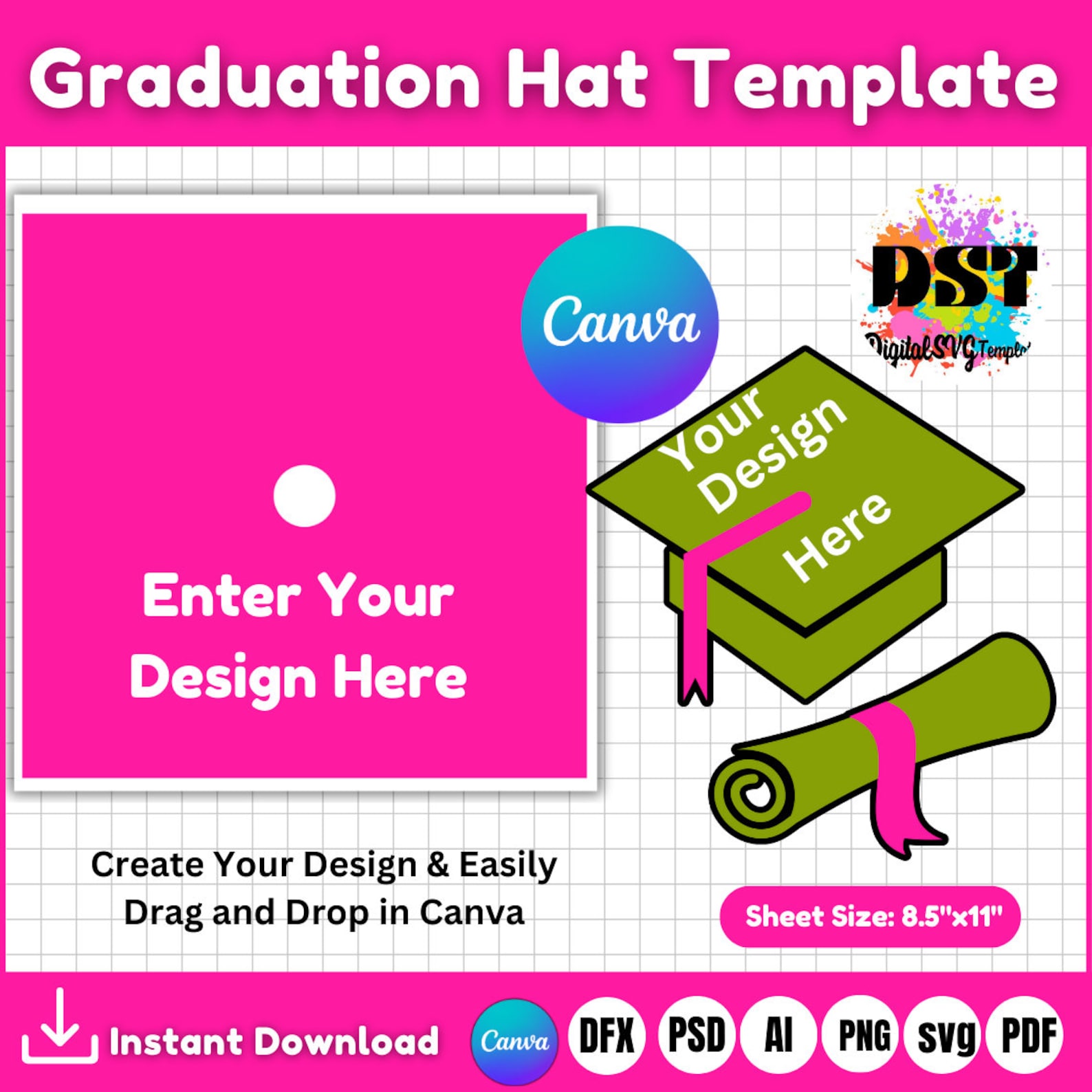 Graduation Cap Topper Templates, Blank Graduation Cap Template ...