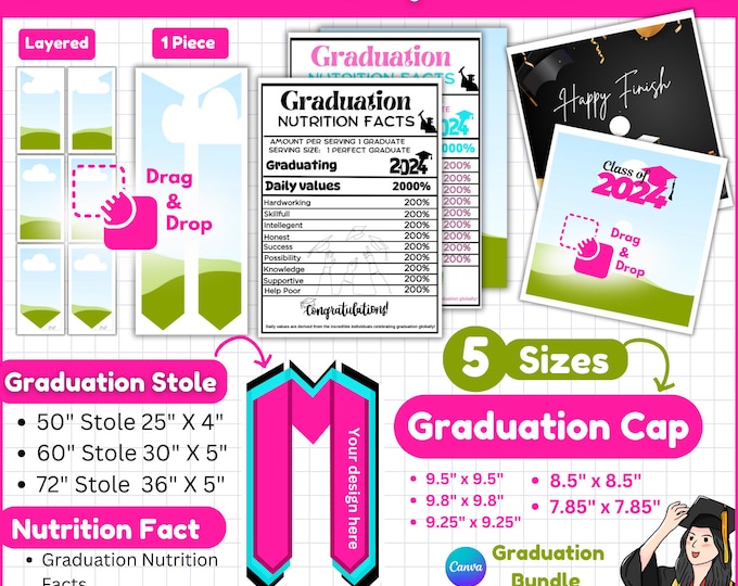 Graduation Stole Template, Graduation Cap Svg, Graduation Nutrition ...