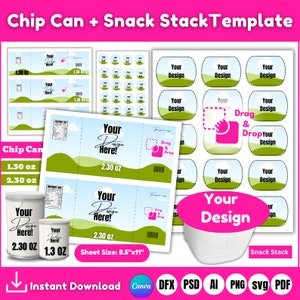 Chip Can Label Template, Potato Chip Can Template, Snack Stack Chip ...