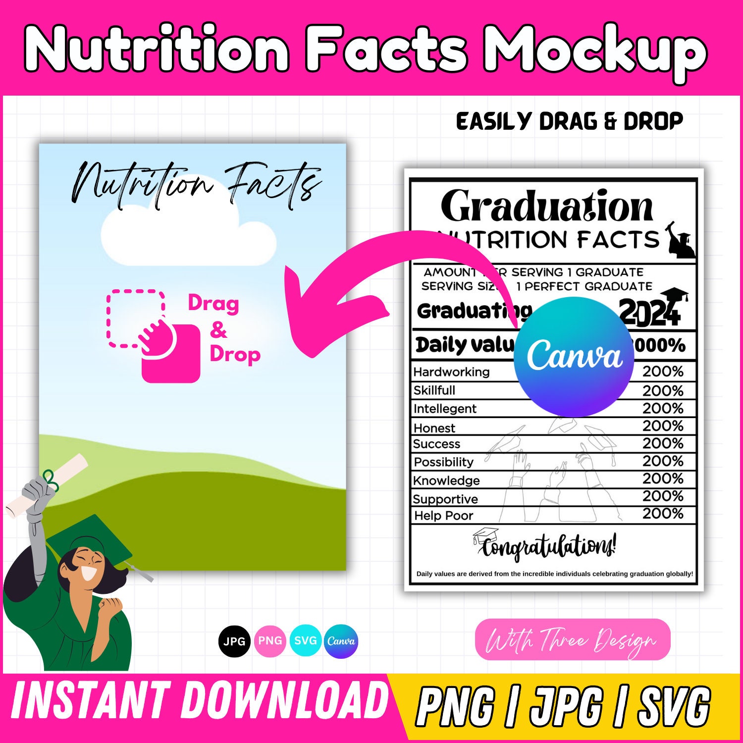 Graduation Stole Template, Graduation Cap Svg, Graduation Nutrition ...