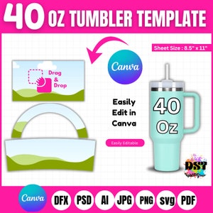Water Bottle Label Template, 40 Oz Tumbler Template, Mug Box Template ...