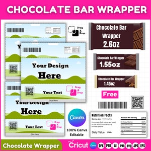 Chocolate Bar Wrapper Template, Candy Bar Wrapper, Chocolate Wrapper ...