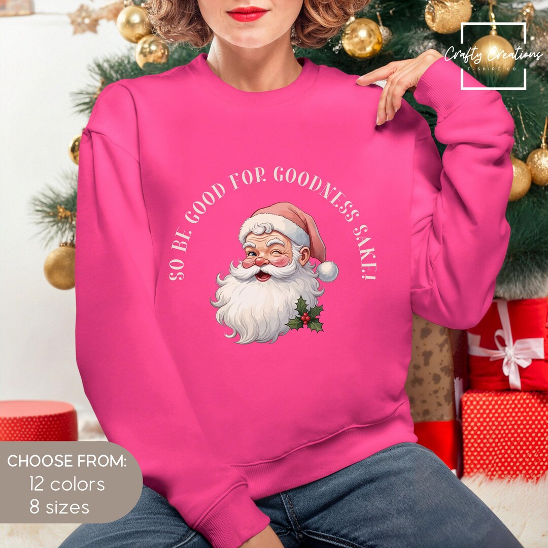 Pink Santa Retro Christmas 2025 T-shirts Sweatshirts for Women Pink ...