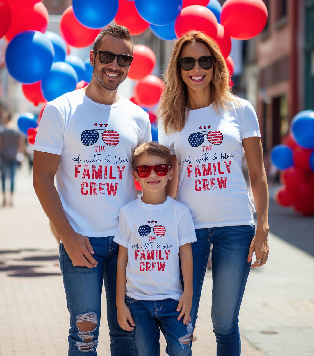 Red White and Blue Family Crew, Matching Fourth of July Family Shirts ...