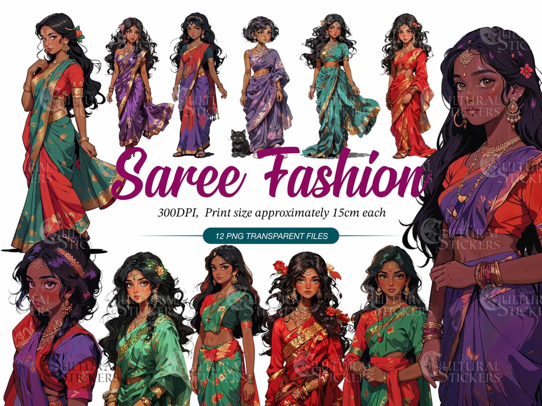 Sari Saree Digital Stickers, Fashion Goodnots Stickers Fashionable ...
