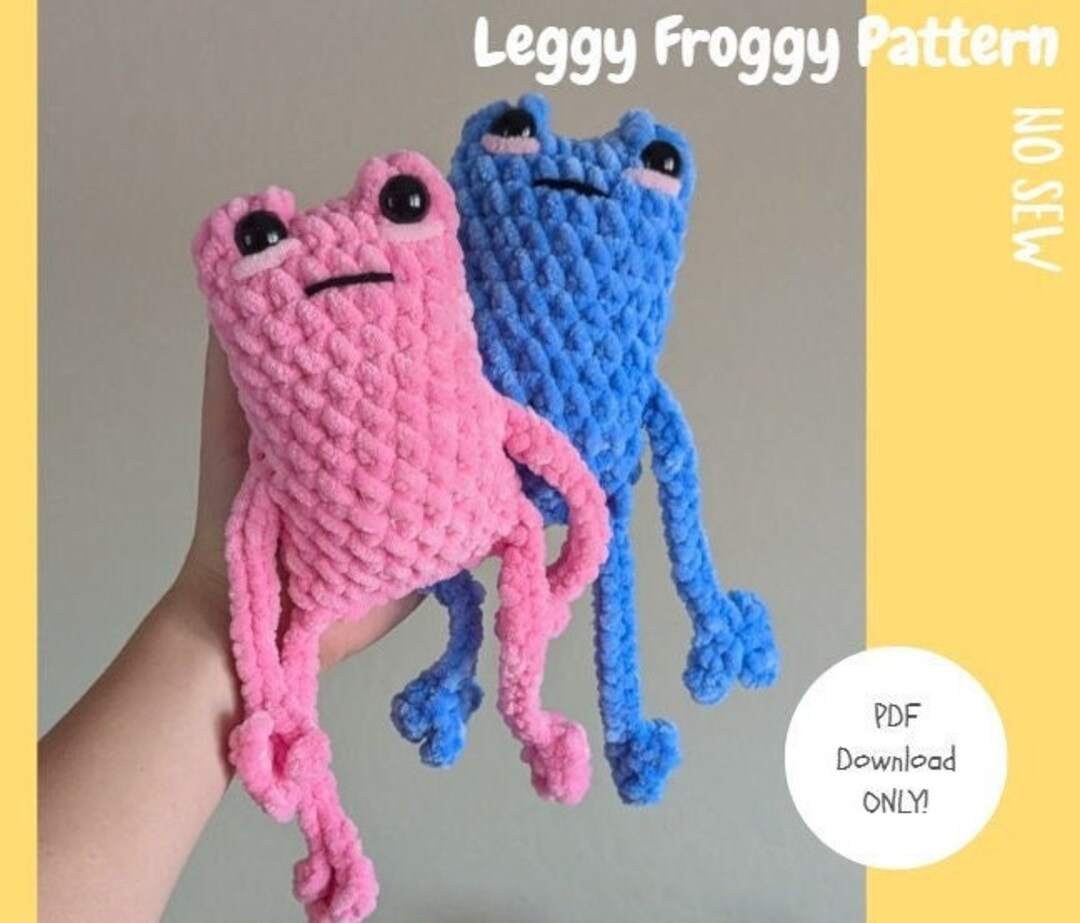 Leggy Froggy Pattern, NO SEW Crochet, PDF Download, Cute Plushies, Frog ...
