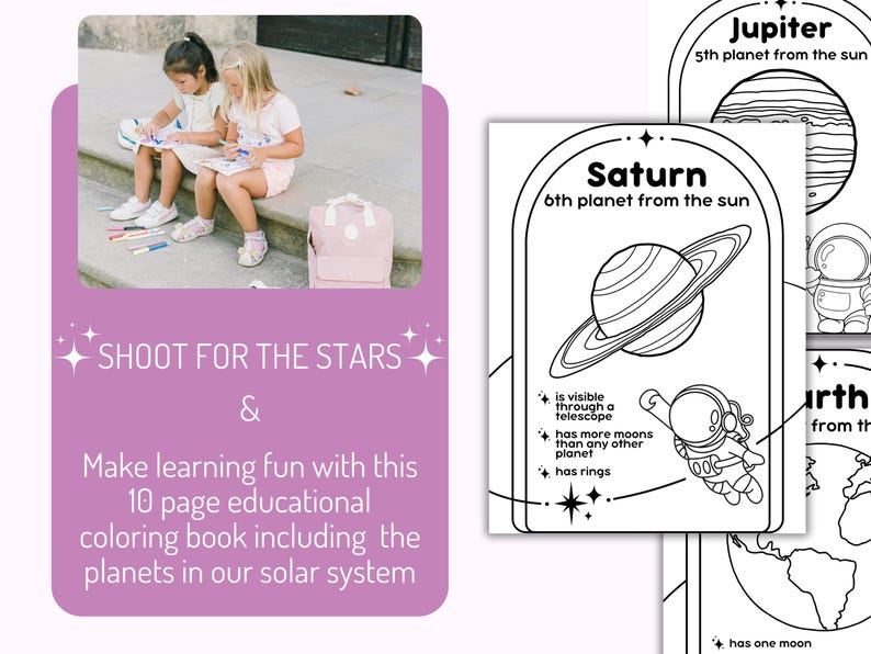 Solar System Coloring Pages: Kids Astronomy Activity (PDF Printable) - Etsy