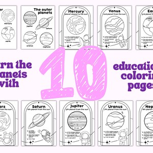 Solar System Coloring Pages: Kids Astronomy Activity (PDF Printable) - Etsy