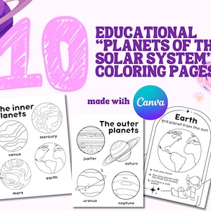 Solar System Coloring Pages: Kids Astronomy Activity (PDF Printable) - Etsy