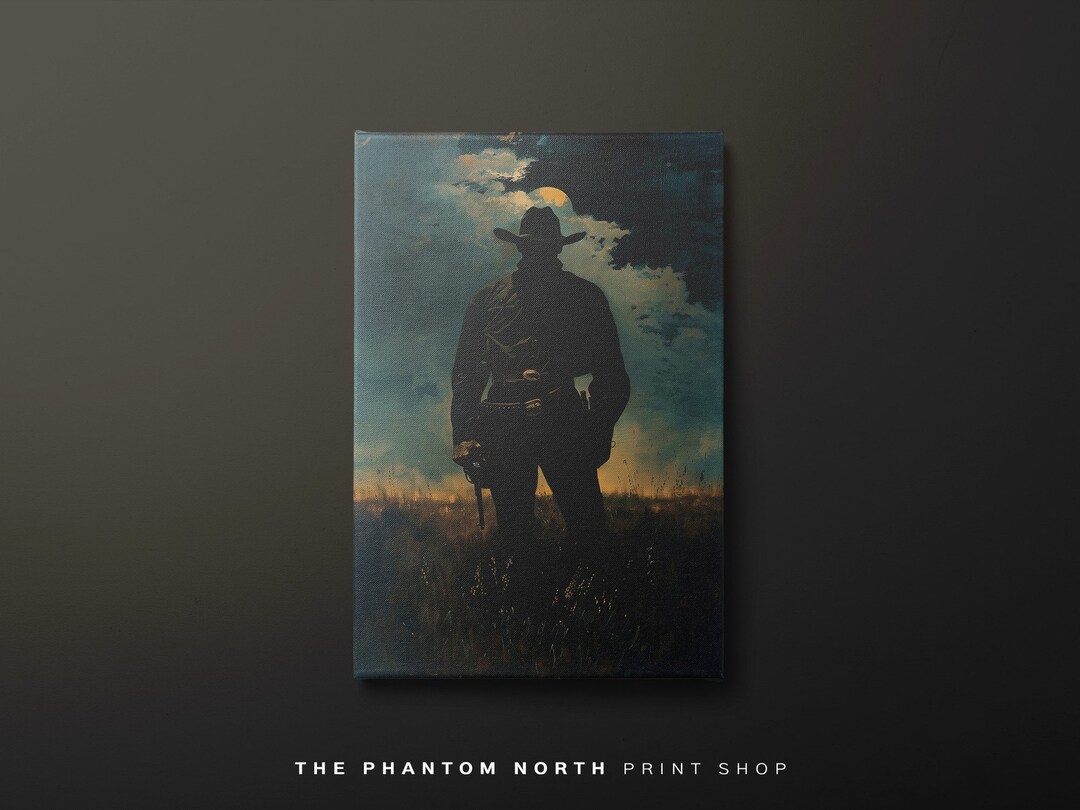Moonlit Outlaw Art Print - Cowboy Adventure, Western Wall Art ...