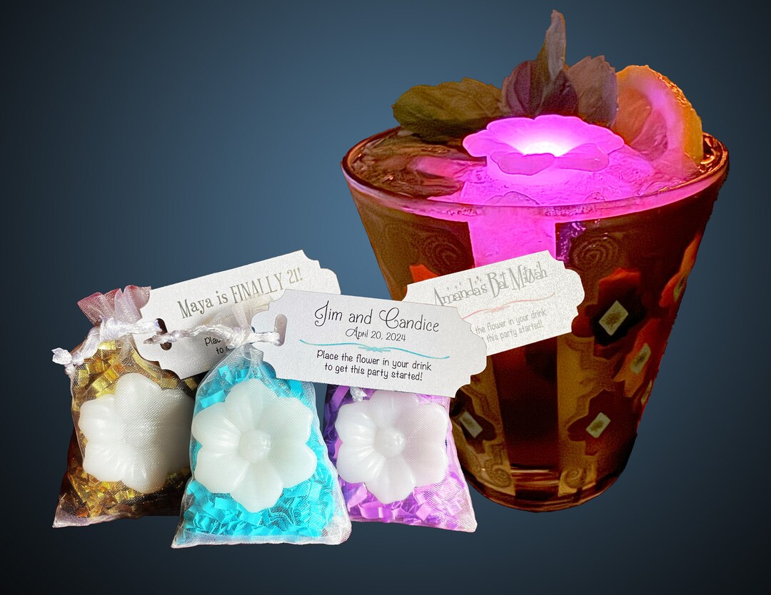 Cocktail Floats™ 4 Pcs, Light up LED Drink Topper Decoration, Glow ...