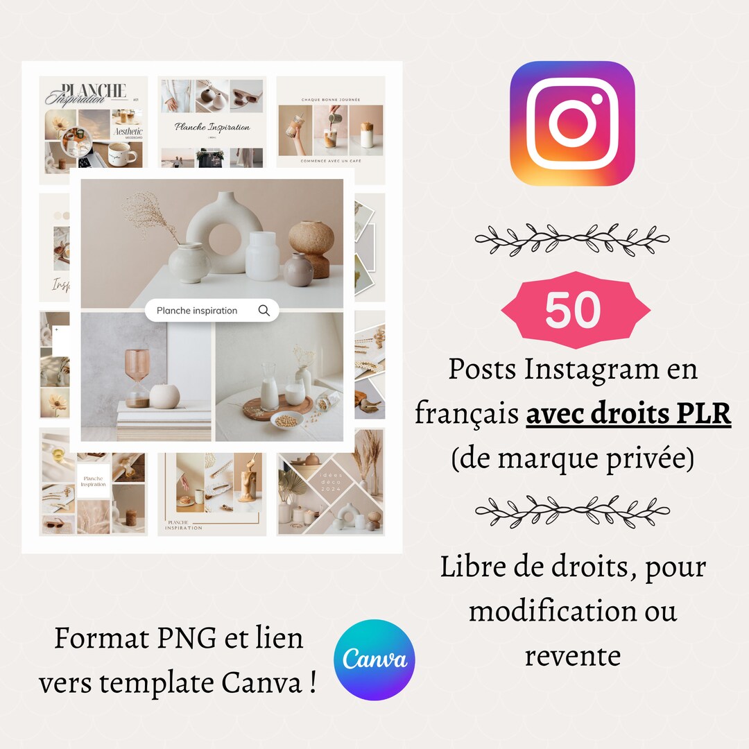 50 Instagram Post Templates in French - Inspiration Board - Moodboard ...