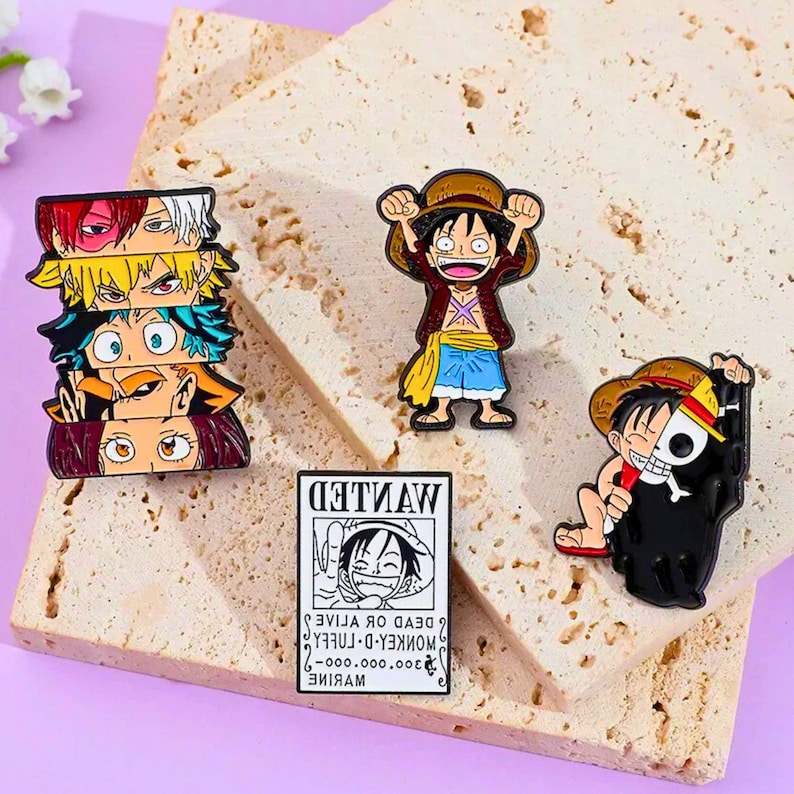 One Piece Pins With the Theme Monkey D With Luffy, Zoro, Sanji, Nami ...