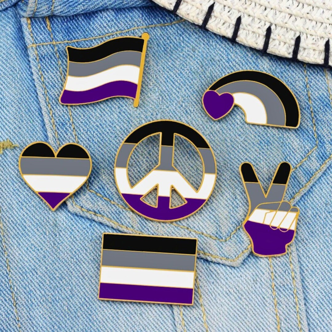 Asexual Pride Flag Pin LGBT Badge Asexual Accessory LGBTQIA Pins ...