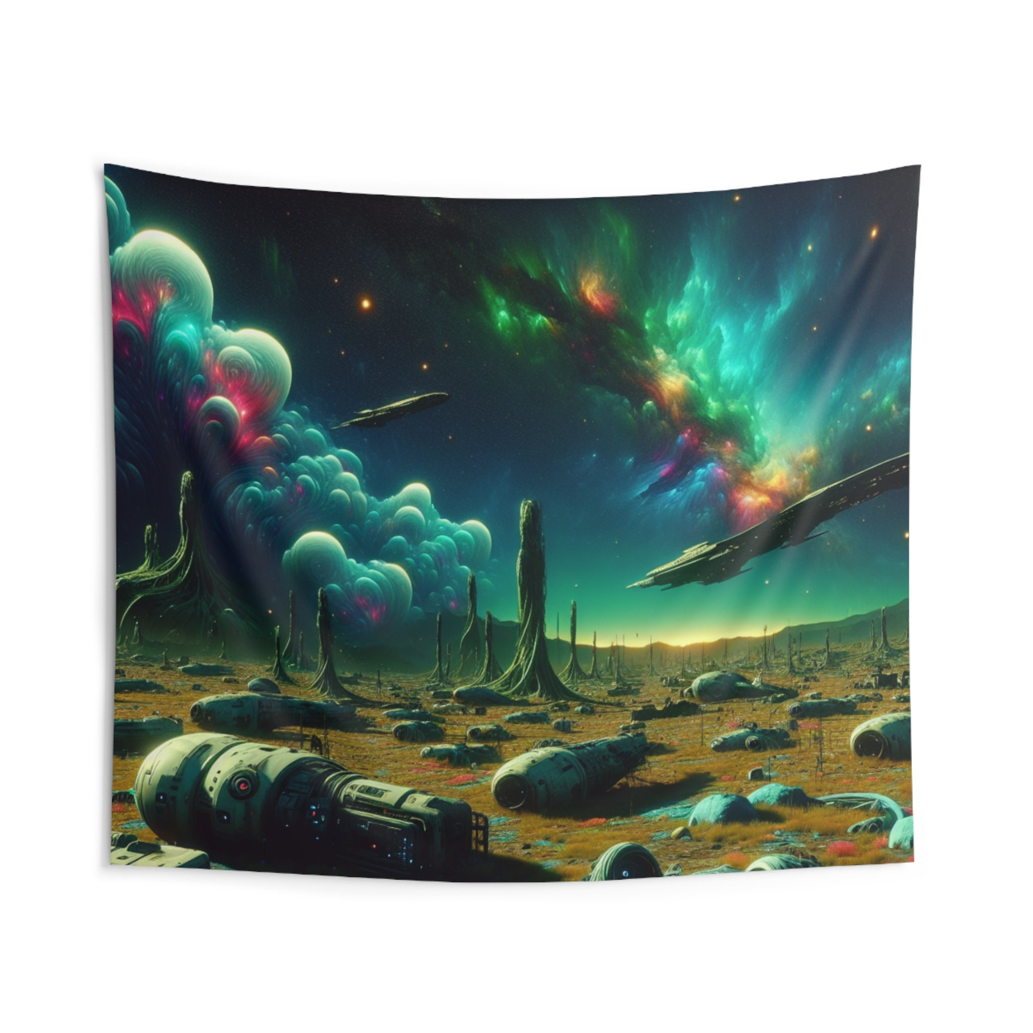 Future Alien Wasteland Indoor Wall Tapestries - Etsy