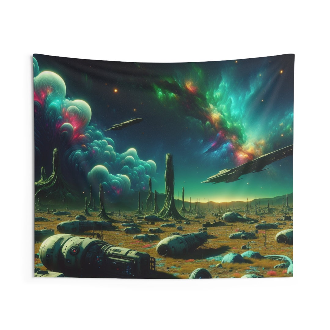 Future Alien Wasteland Indoor Wall Tapestries - Etsy