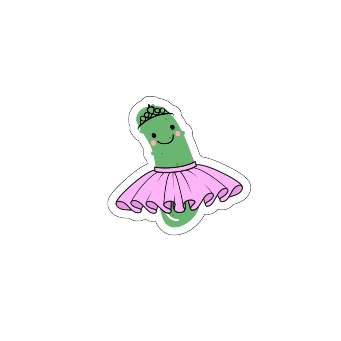 Pickle Princess Sticker, Pickle Wearing A Tutu Sticker, Ballerina ...