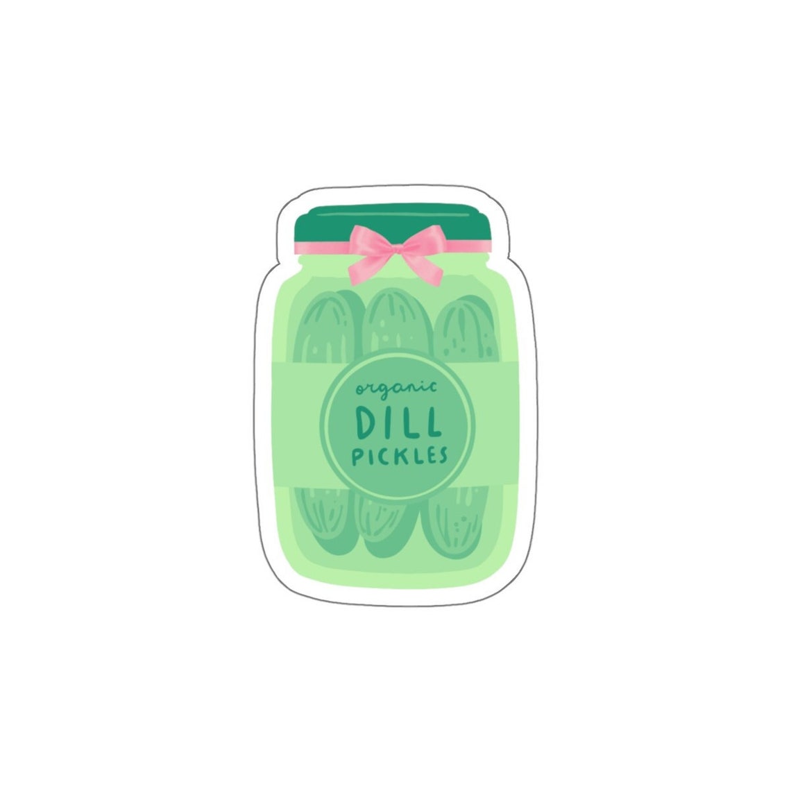 Coquette Pickle Jar Sticker, Pink Bow Sticker, Kawaii Pickle Stickers ...