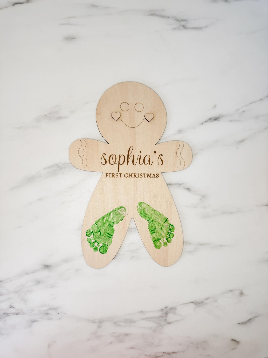 Baby Footprint Christmas Sign | Baby's First Christmas Sign | DIY ...