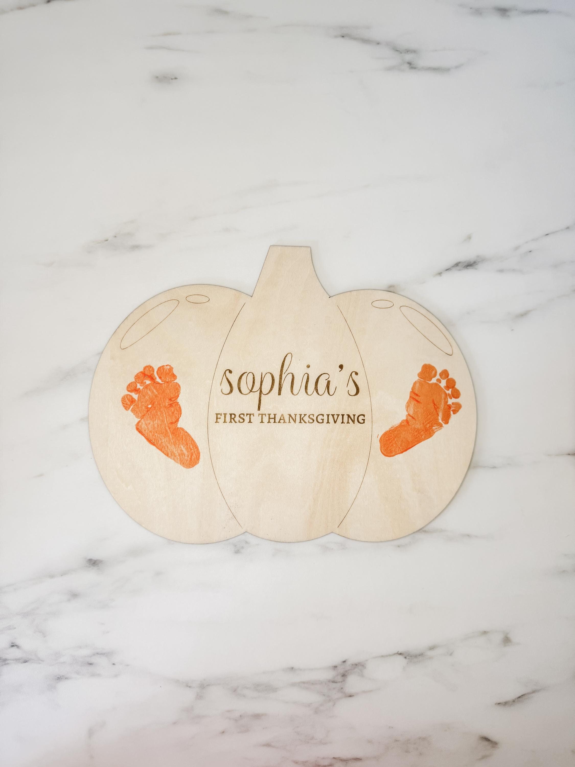 Baby Footprint Thanksgiving Sign | Baby's First Thanksgiving Sign | DIY ...