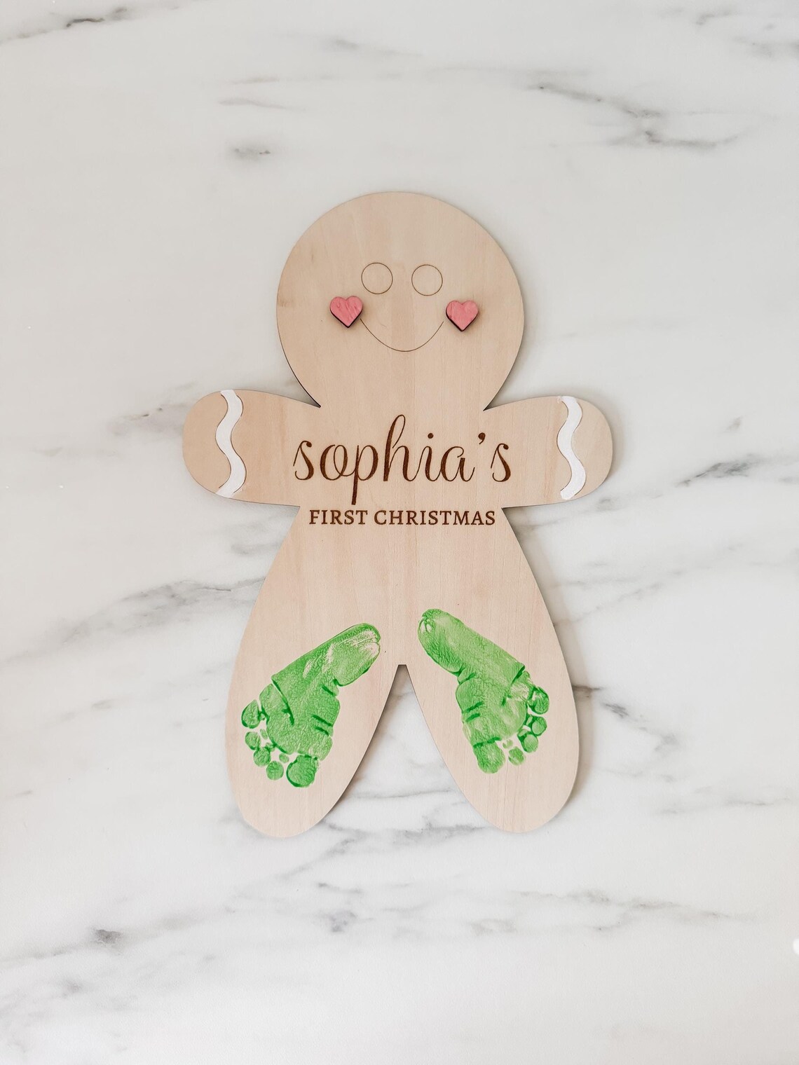 Baby Footprint Christmas Sign | Baby's First Christmas Sign | DIY ...