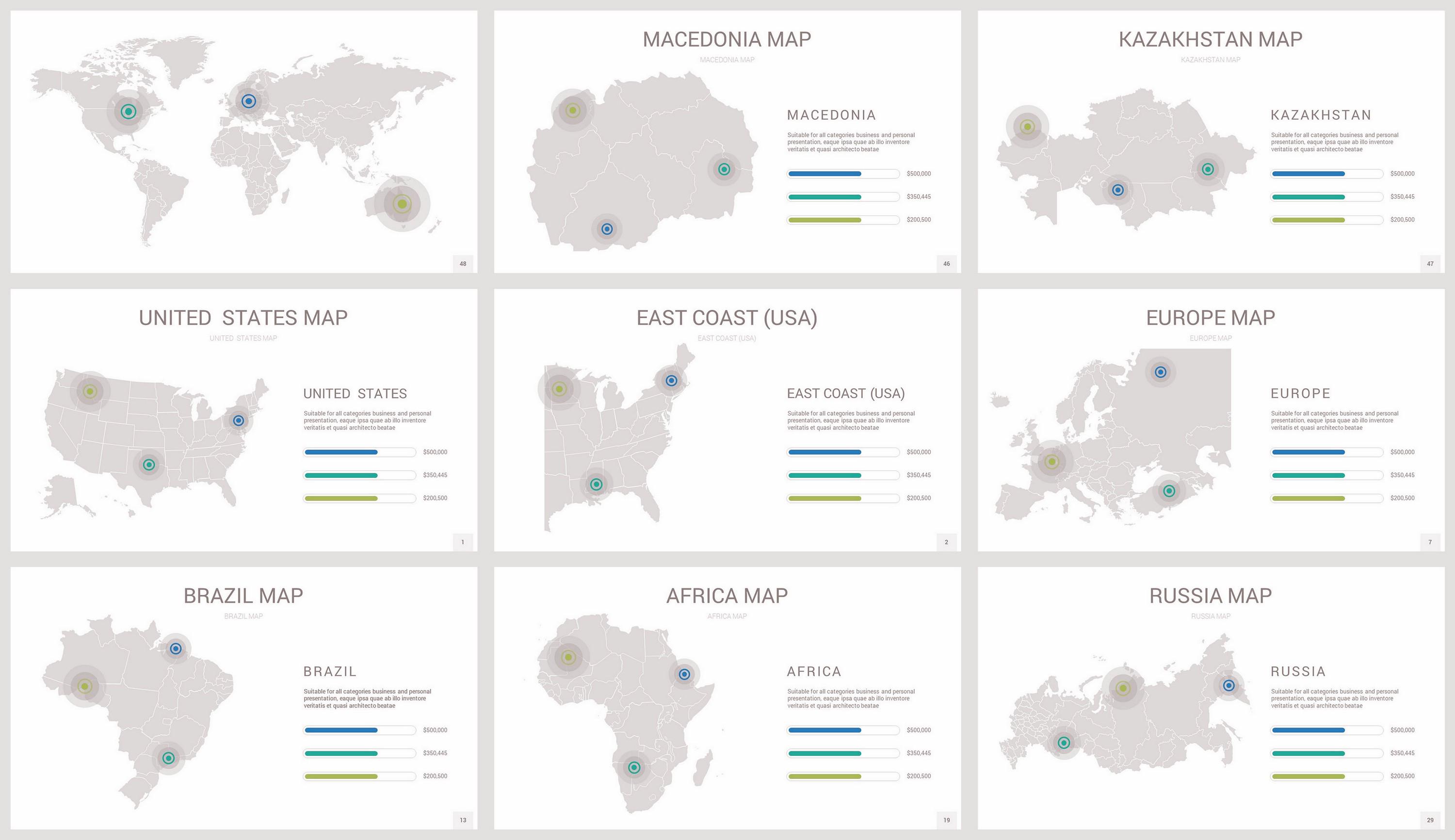 Personalized Editable Map Powerpoint Template, World Map Powerpoint ...