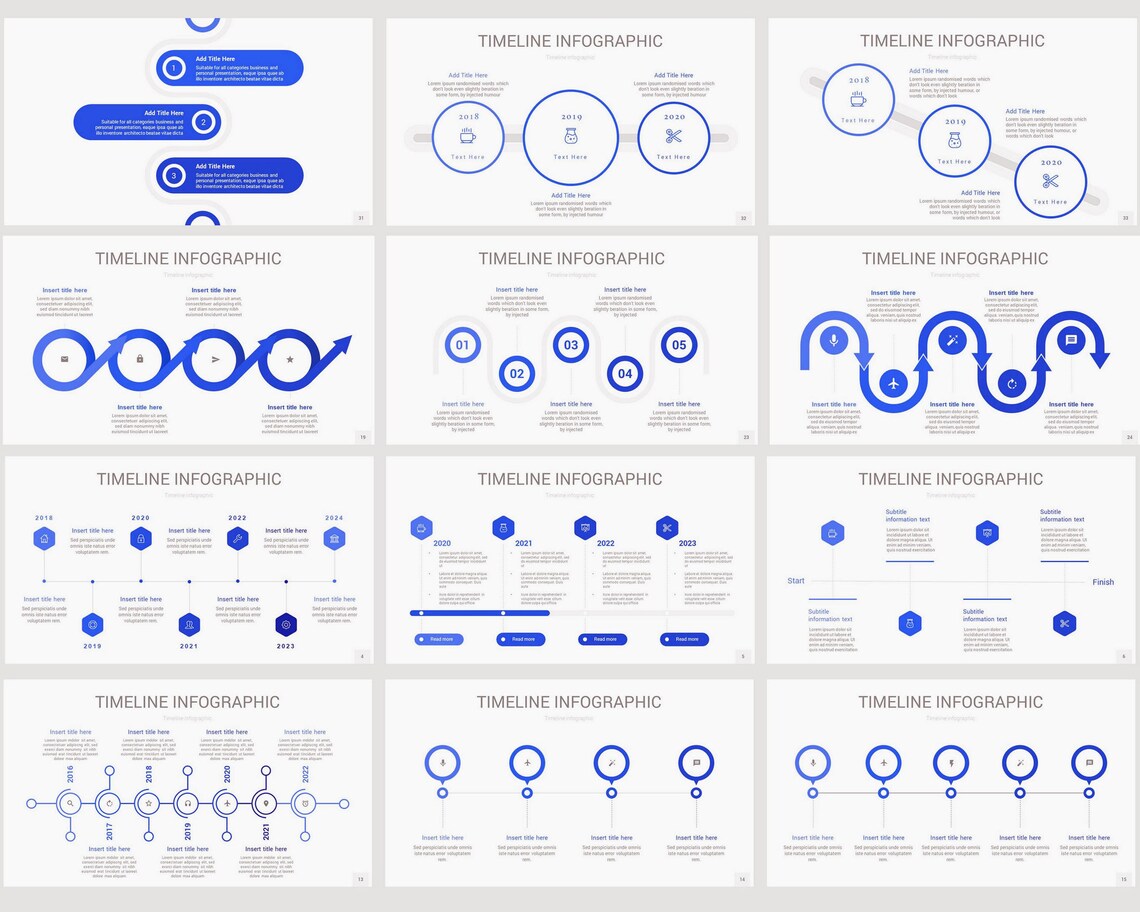 Personalized Timeline Blue Powerpoint Slides, Powerpoint Template ...