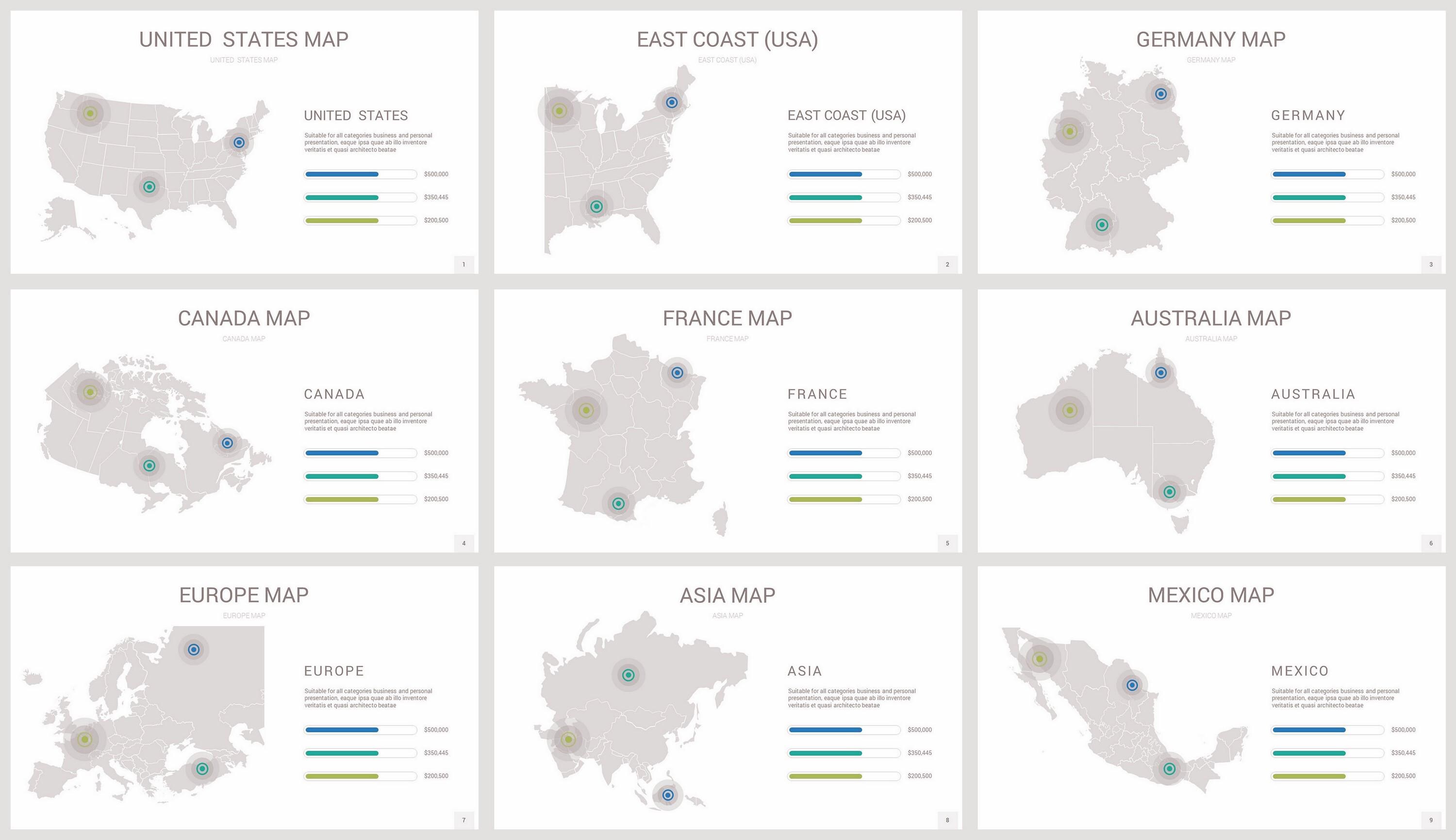 Personalized Editable Map Powerpoint Template, World Map Powerpoint ...