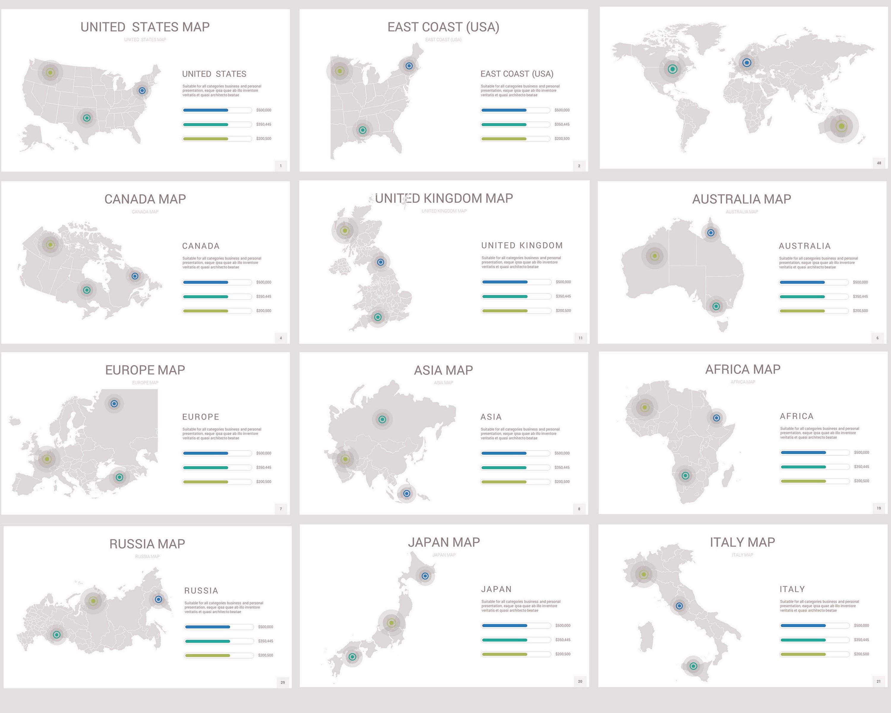 Personalized Editable Map Powerpoint Template, World Map Powerpoint ...