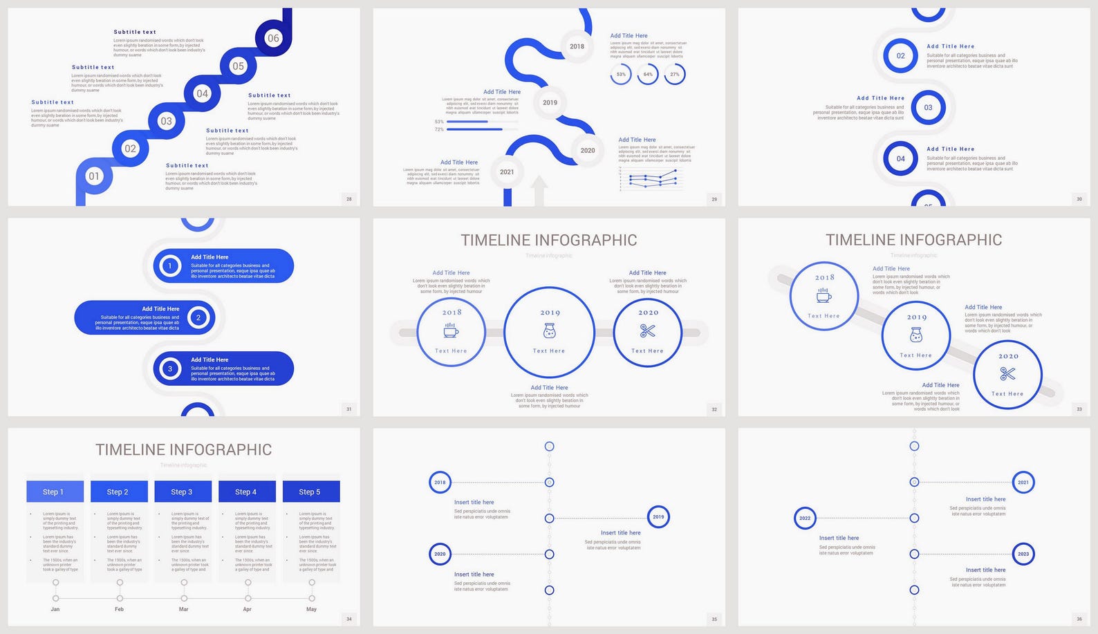 Personalized Timeline Blue Powerpoint Slides, Powerpoint Template ...