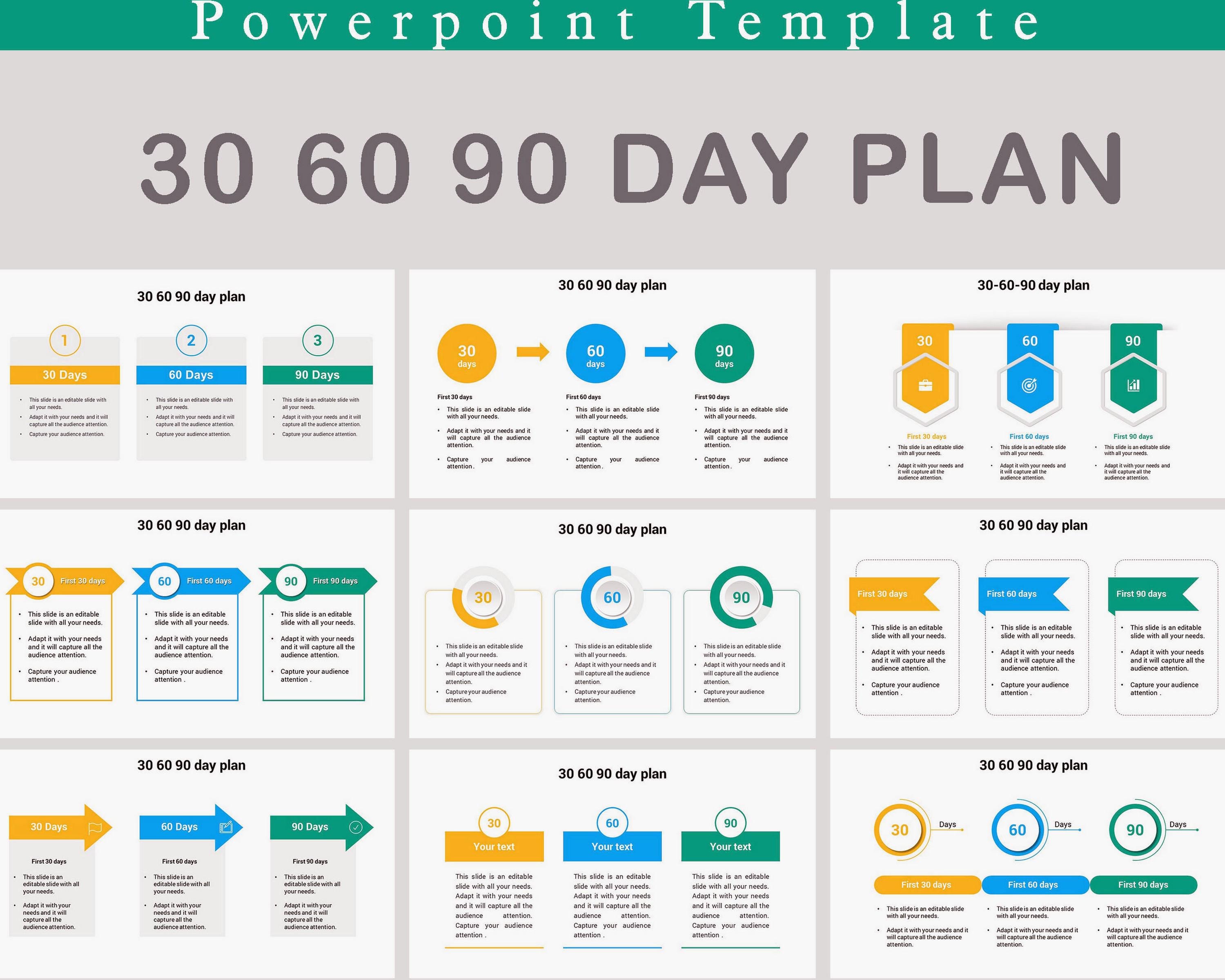 Personalized 30 60 90 Day Plan Template Powerpoint, 30 60 90 Template, 30 60 90 Day Plan ...