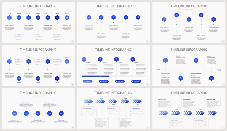 Personalized Timeline Blue Powerpoint Slides, Powerpoint Template ...