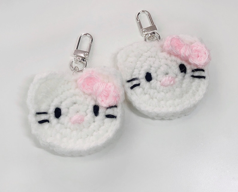 Crochet Pink Hello Kitty Keychain - Etsy