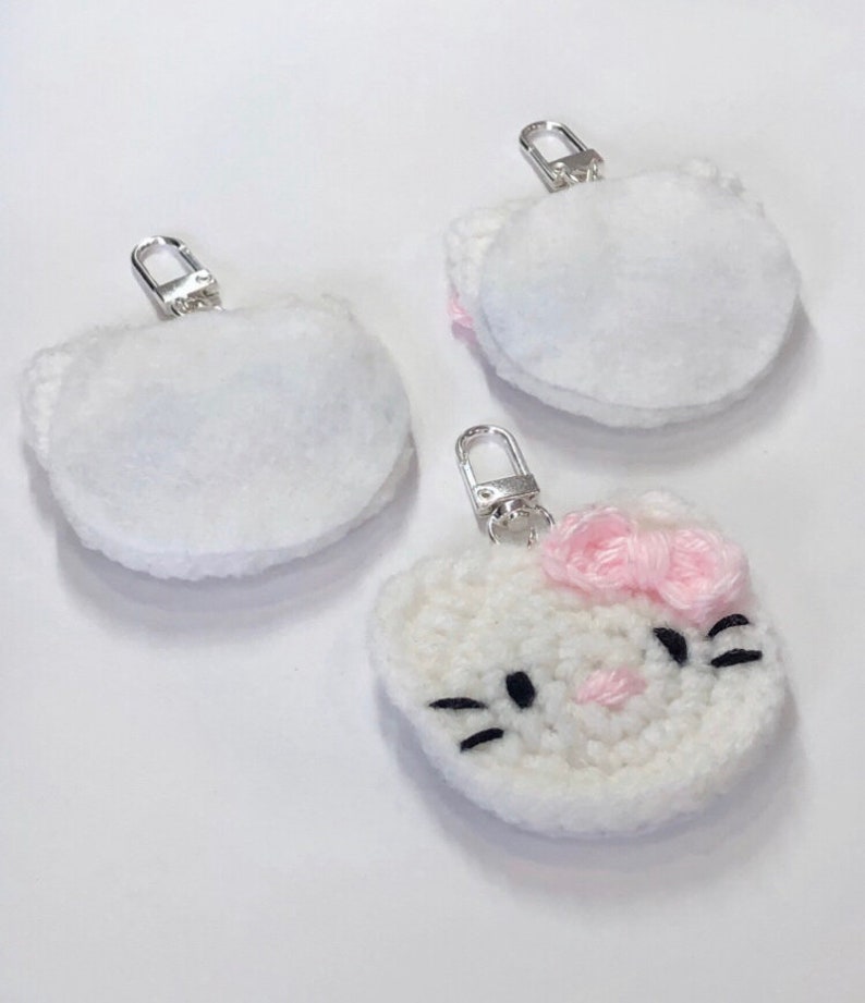 Crochet Pink Hello Kitty Keychain - Etsy