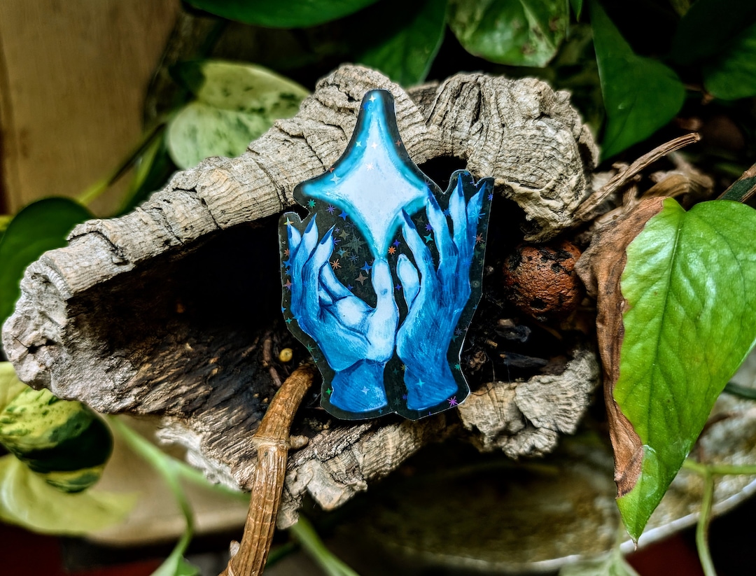 Mage Hands Sticker | Holographic Vinyl Sticker - Etsy