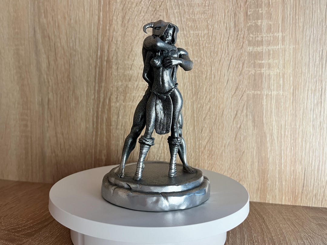 Viking Lovers Embrace Figurine - Handcrafted Resin Statue Inspired by ...