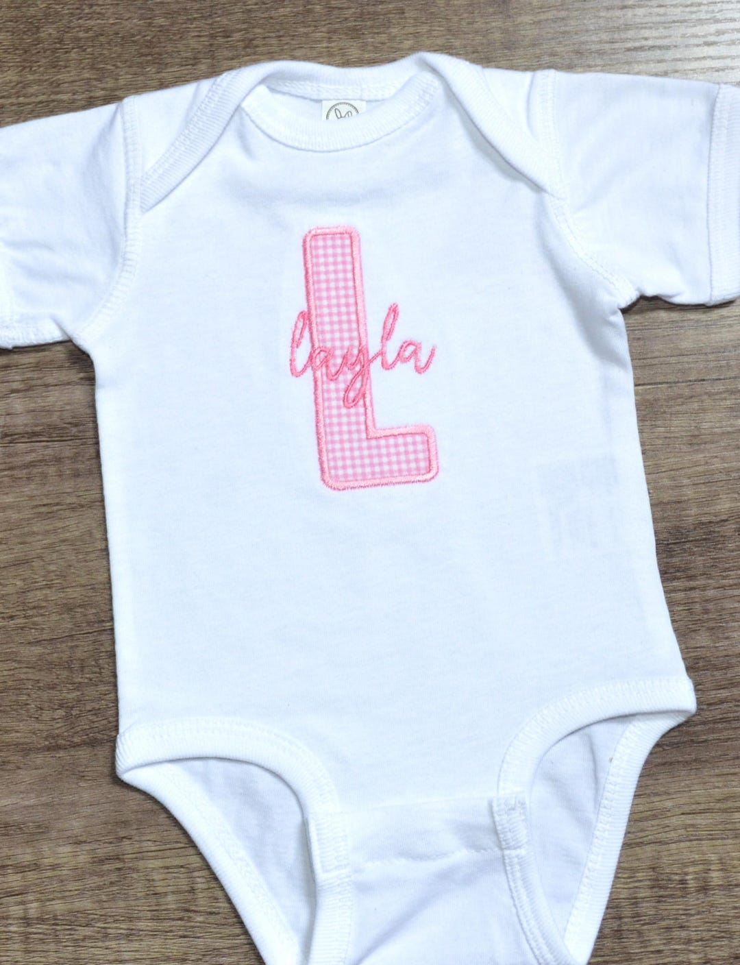 Custom Embroidered Appliqued Baby Onesie| Monogrammed Bodysuit ...